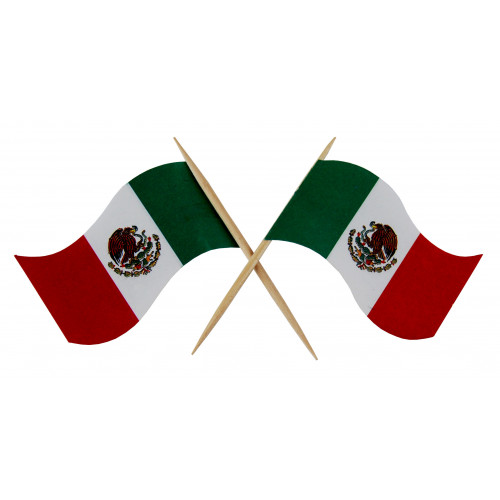 Mini Mexican flags 50 pack | Buy now at Mexgrocer