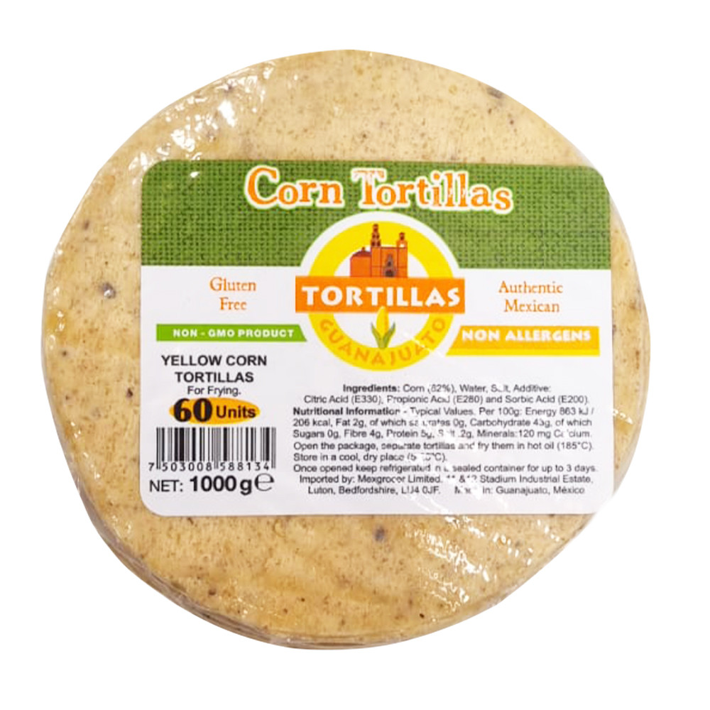 Yellow Corn Tortilla 15cm For Frying 1kg | Make your tortillas ...