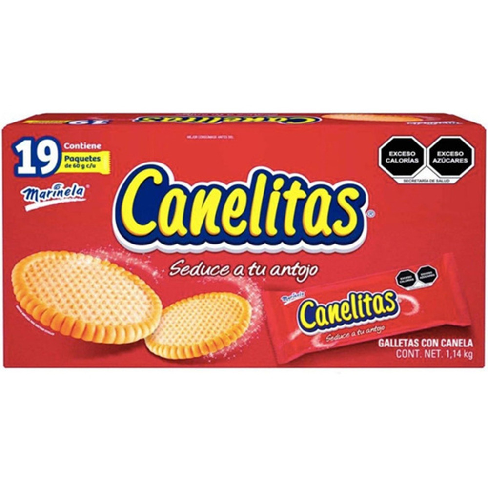 Marinela Cinnamon Canelitas Cookies 19 x 60g | Buy now at Mexgrocer.co.uk