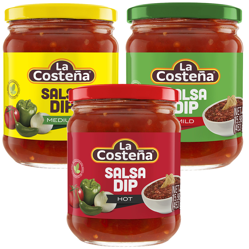 La Costena Salsa Dips | Mexican Three Pack of Salsas: Hot, Medium, Mild ...