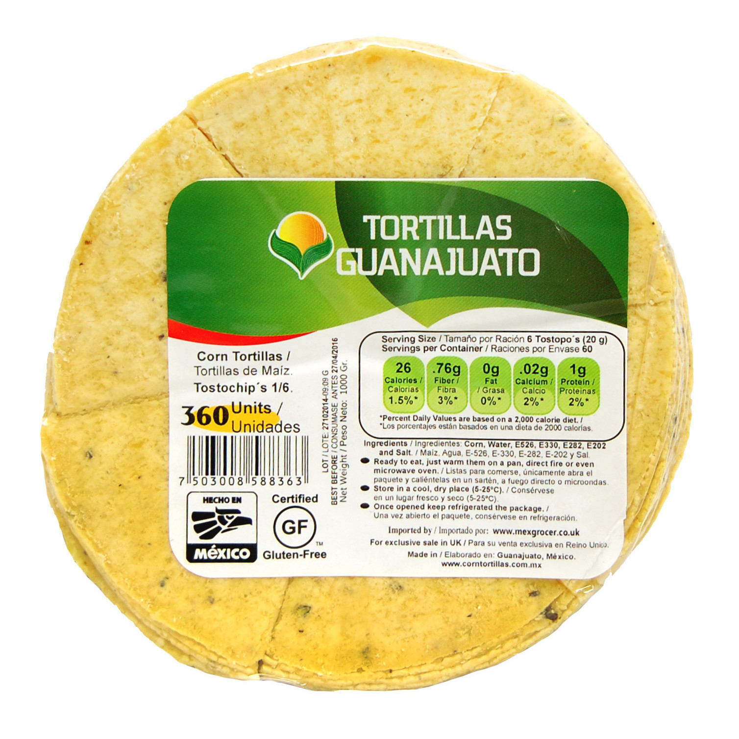 Pre Cut Yellow Corn Tortilla for Frying 15cm 1kg | Buy now at Mexgrocer ...