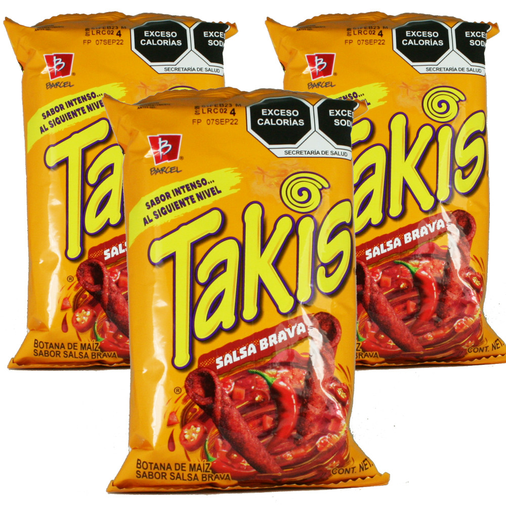 Takis Salsa Brava 70g (Pack of 3) | Spicy Mexican Tortilla Rolled Chips ...