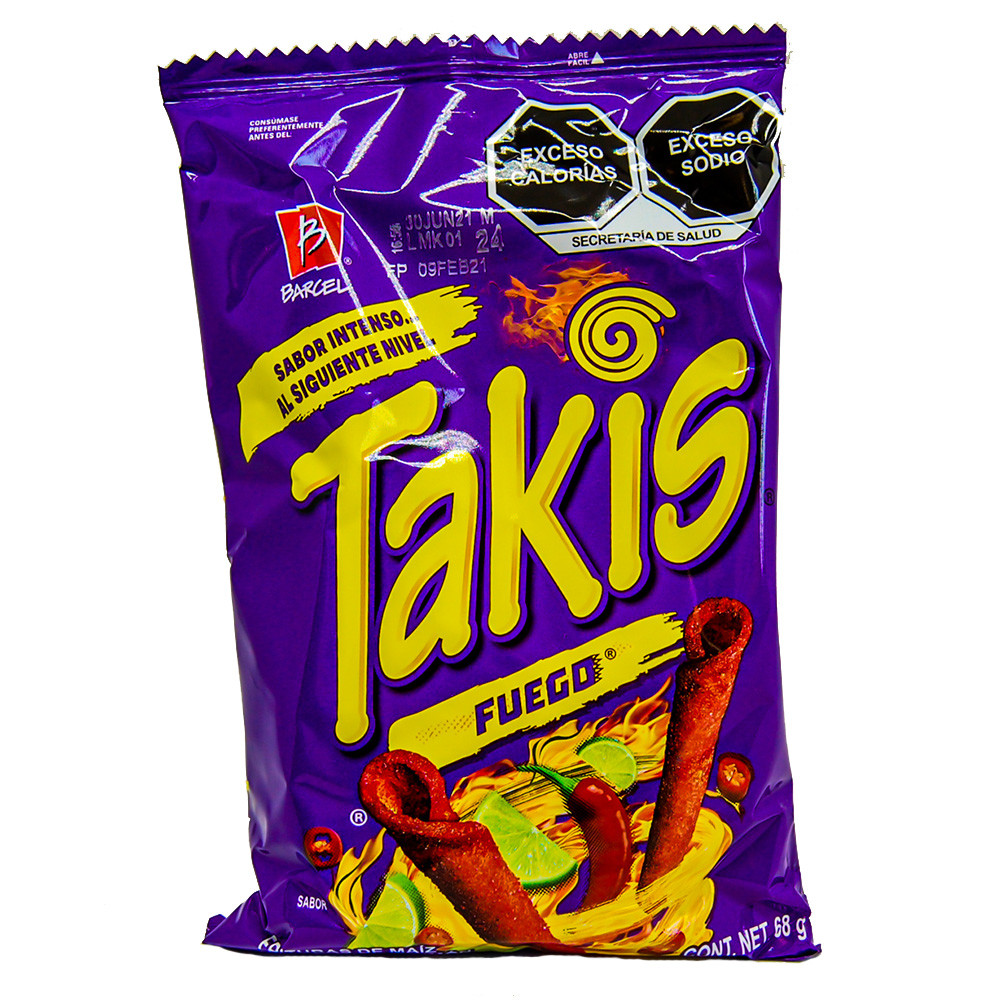 Takis Fuego 40 x 56g Case | Mexican Snack Takis Mini Rolled Tortilla ...