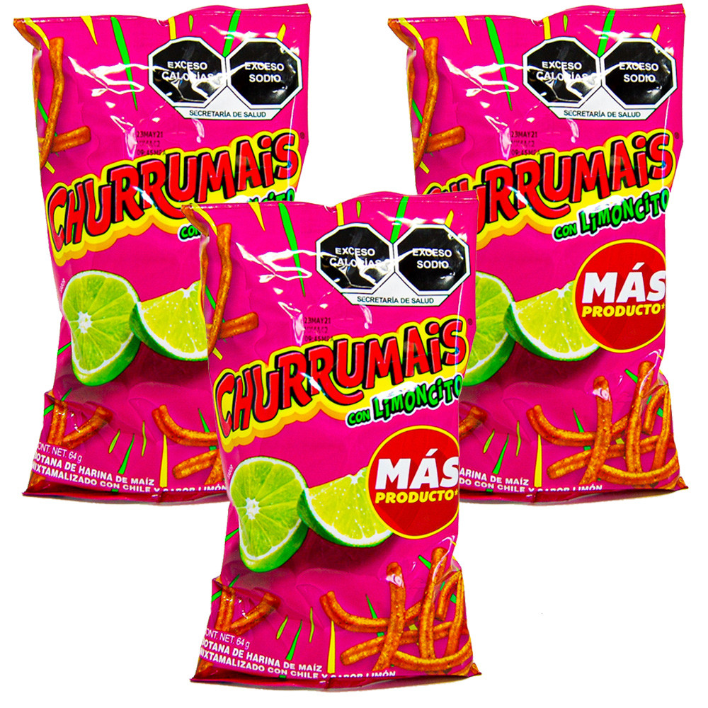 Churrumaiz 64g (Pack of 3) | Hot & Tangy Corn Crisps, Chilli Snacks ...